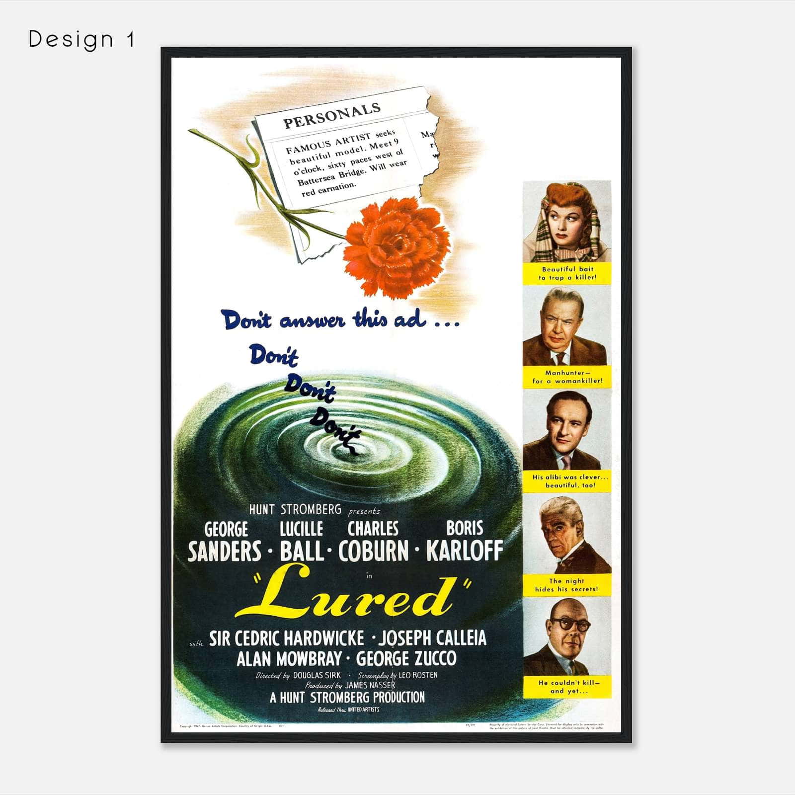 Lured (1947) Movie Poster Print - Citiesbox