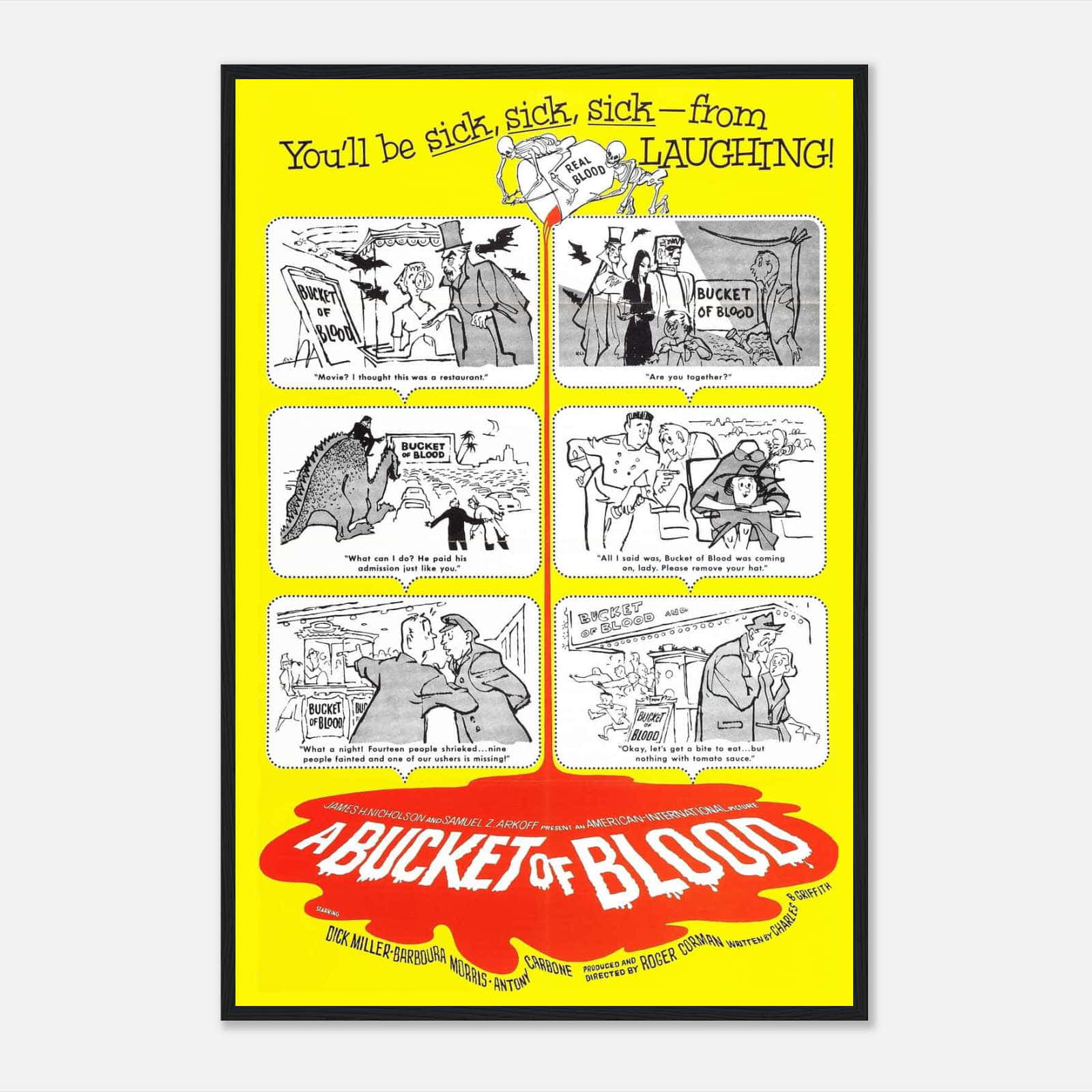 A Bucket of Blood (1959) Movie Poster Print - Citiesbox