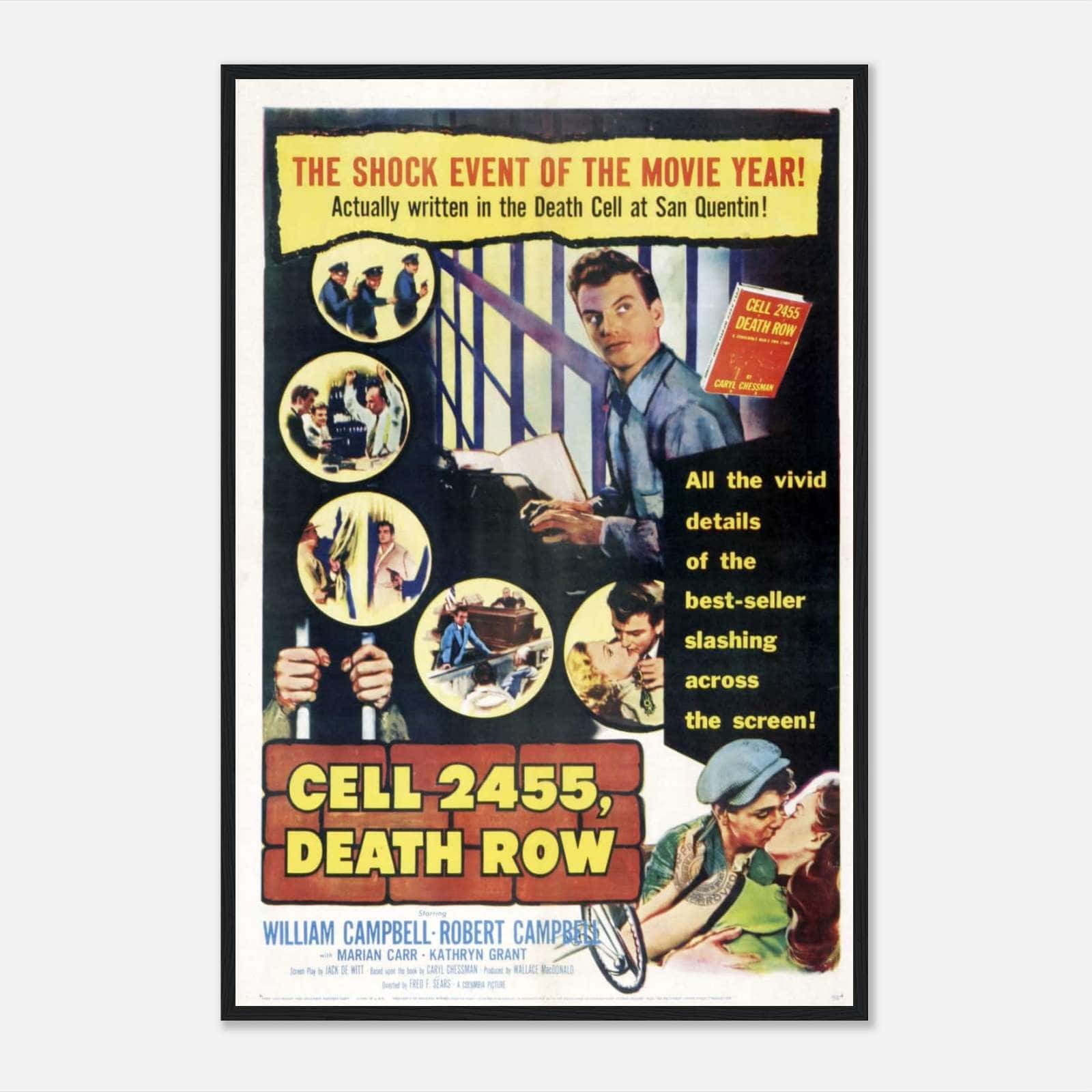 Cell 2455 Death Row (1955) Movie Poster Print - Citiesbox