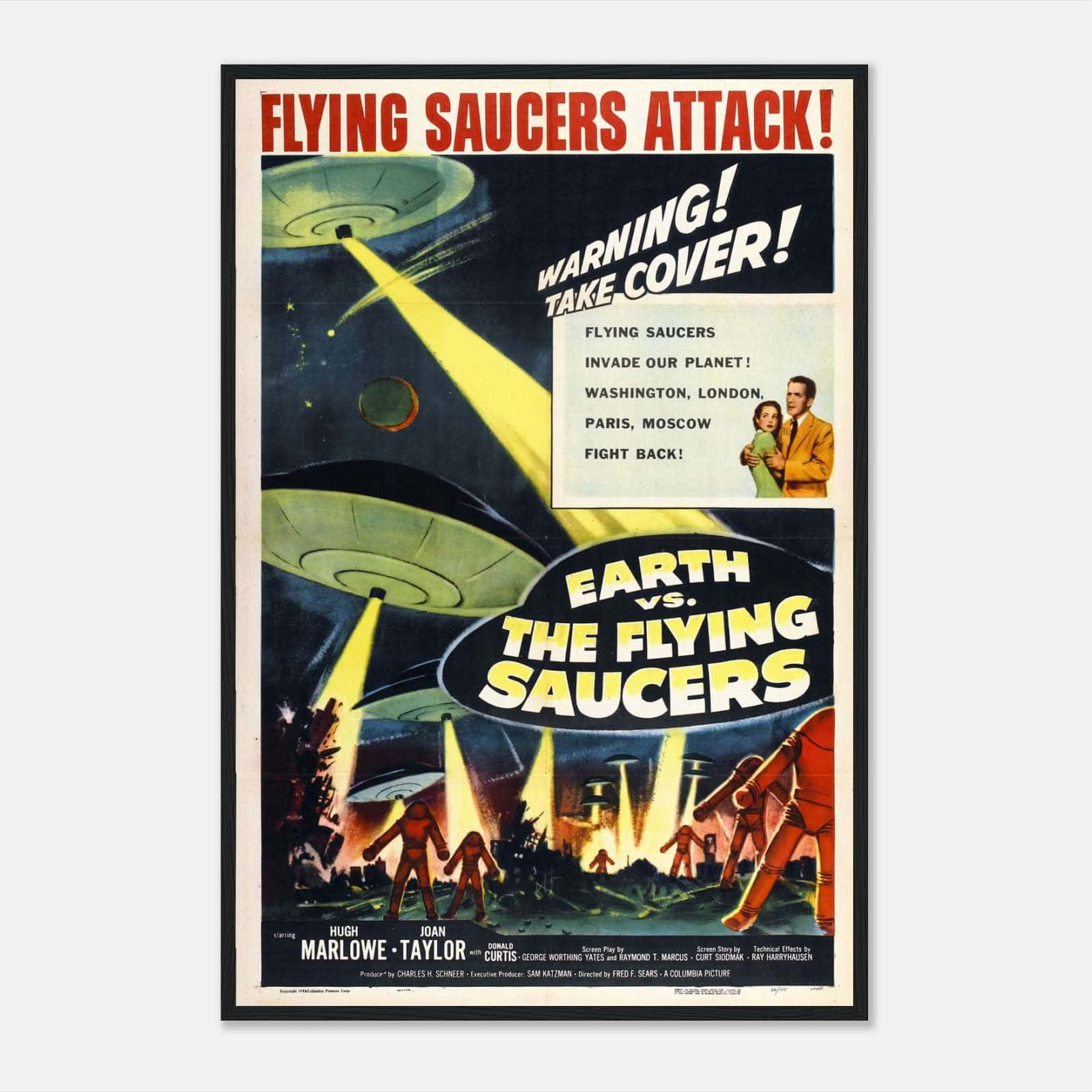 Earth vs. the Flying Saucers (1956) Movie Poster Print - Citiesbox