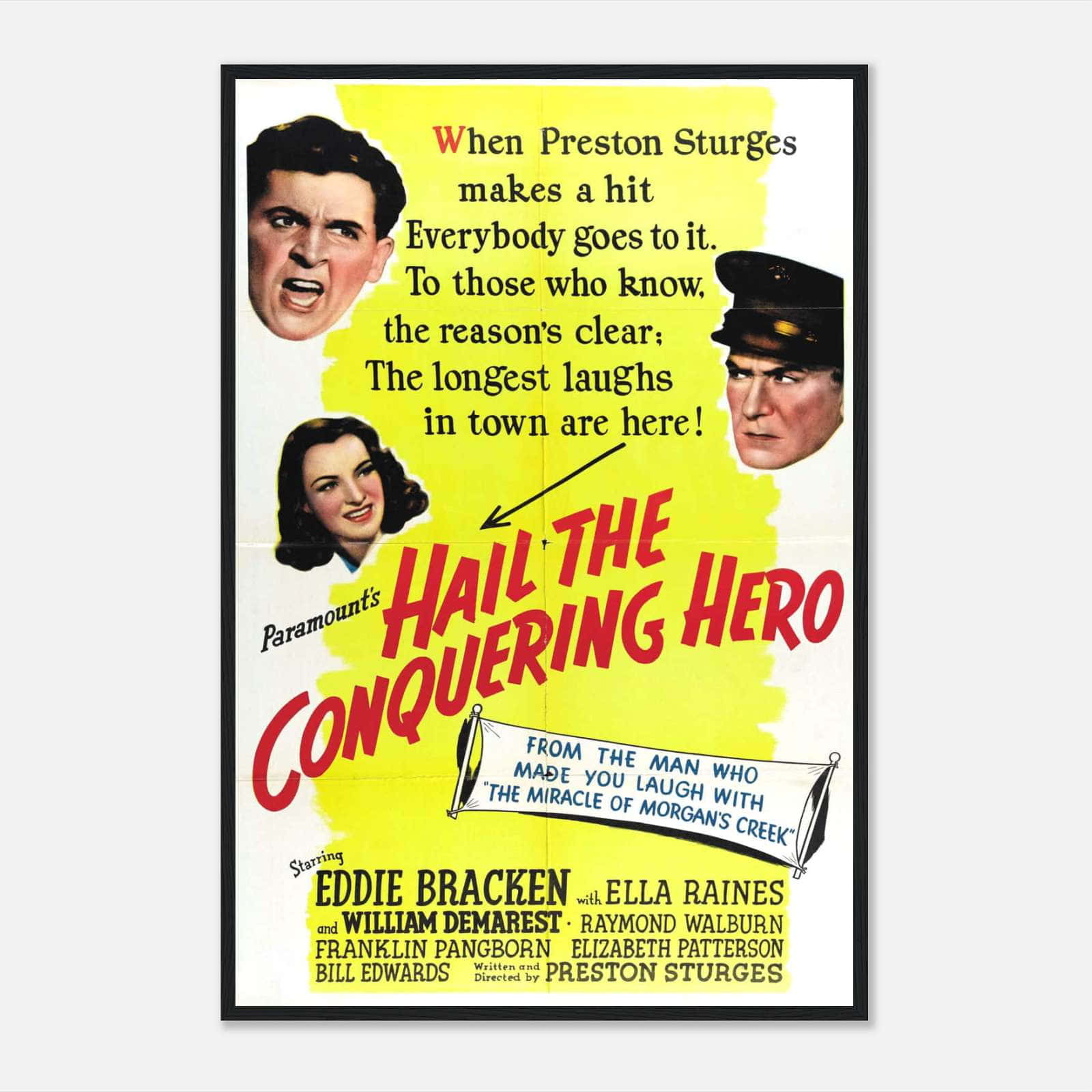 Hail the Conquering Hero (1944) Movie Poster Print - Citiesbox