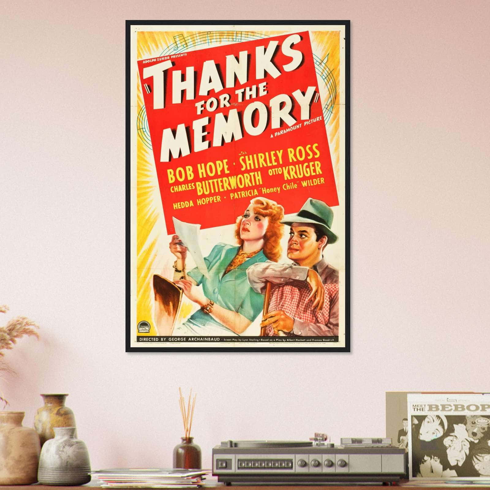 Thanks for the Memory (1938) Movie Poster Print - Citiesbox