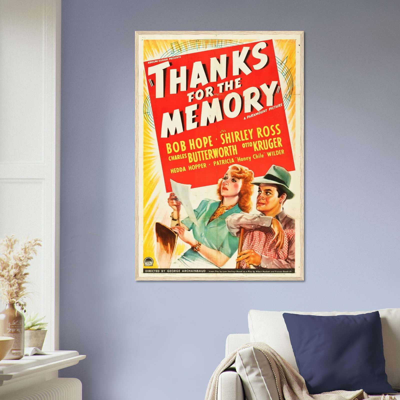 Thanks for the Memory (1938) Movie Poster Print - Citiesbox