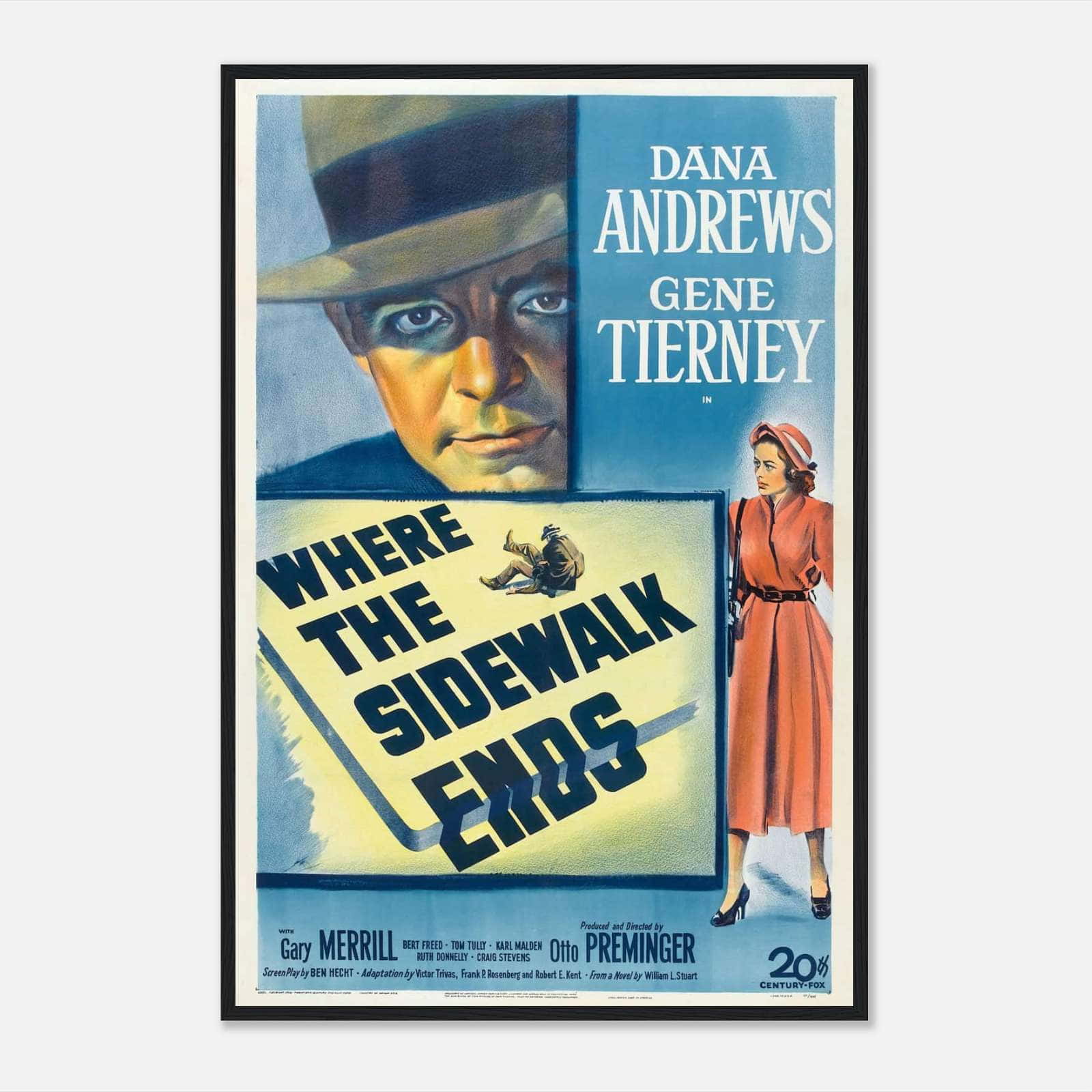 Where the Sidewalk Ends (1950) Movie Poster Print - Citiesbox