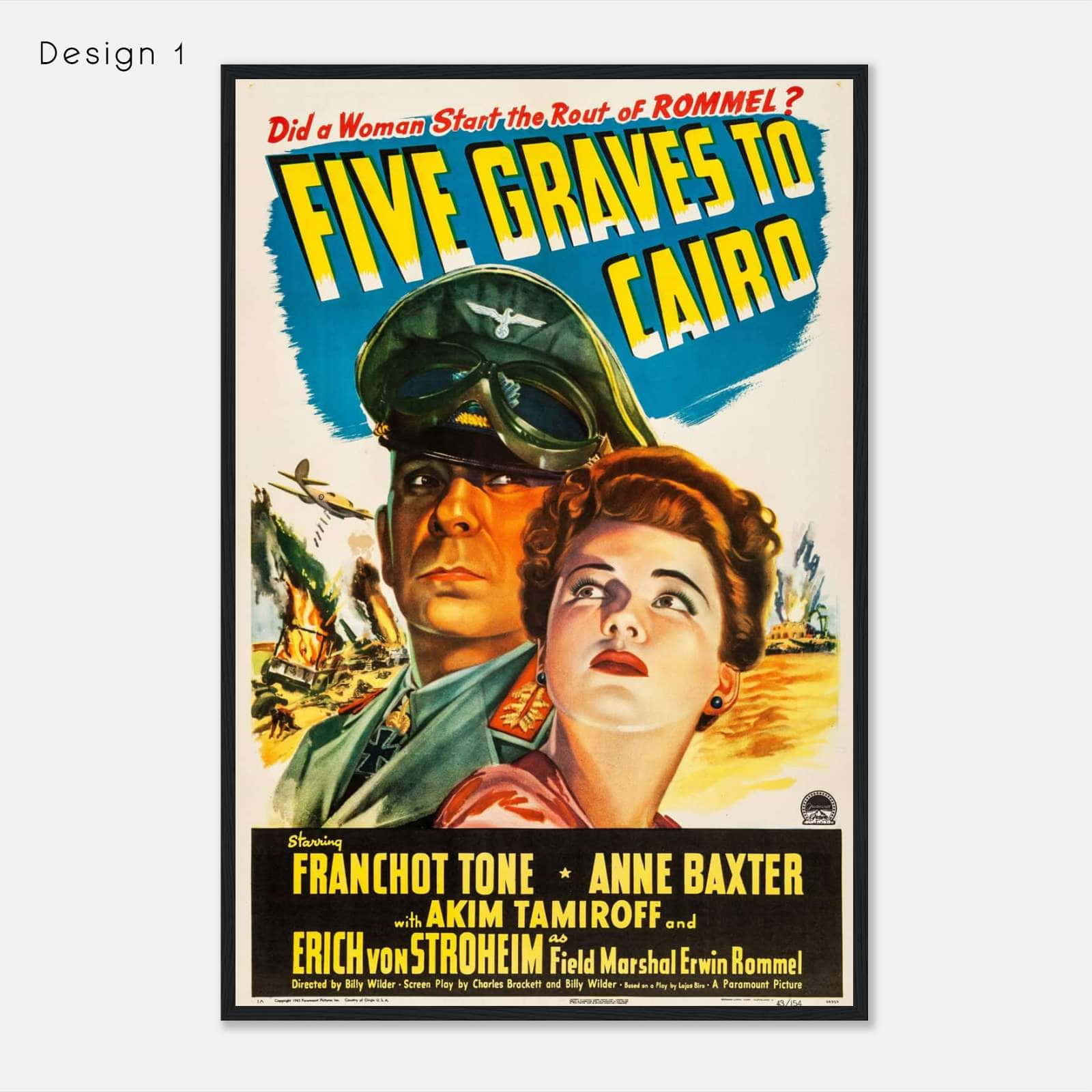 Five Graves to Cairo (1943) Movie Poster Print - Citiesbox