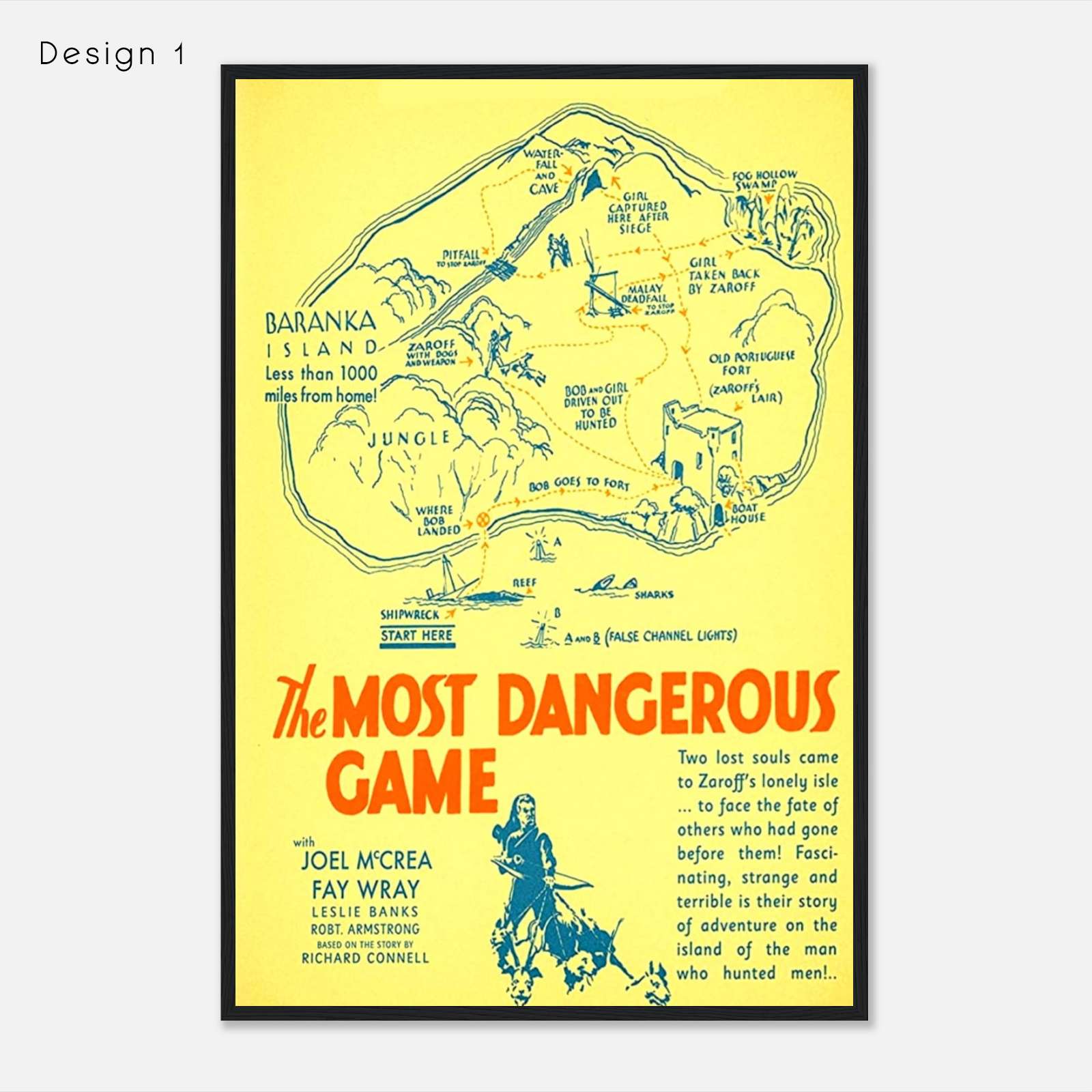 The Most Dangerous Game (1932) Movie Poster Print - Citiesbox