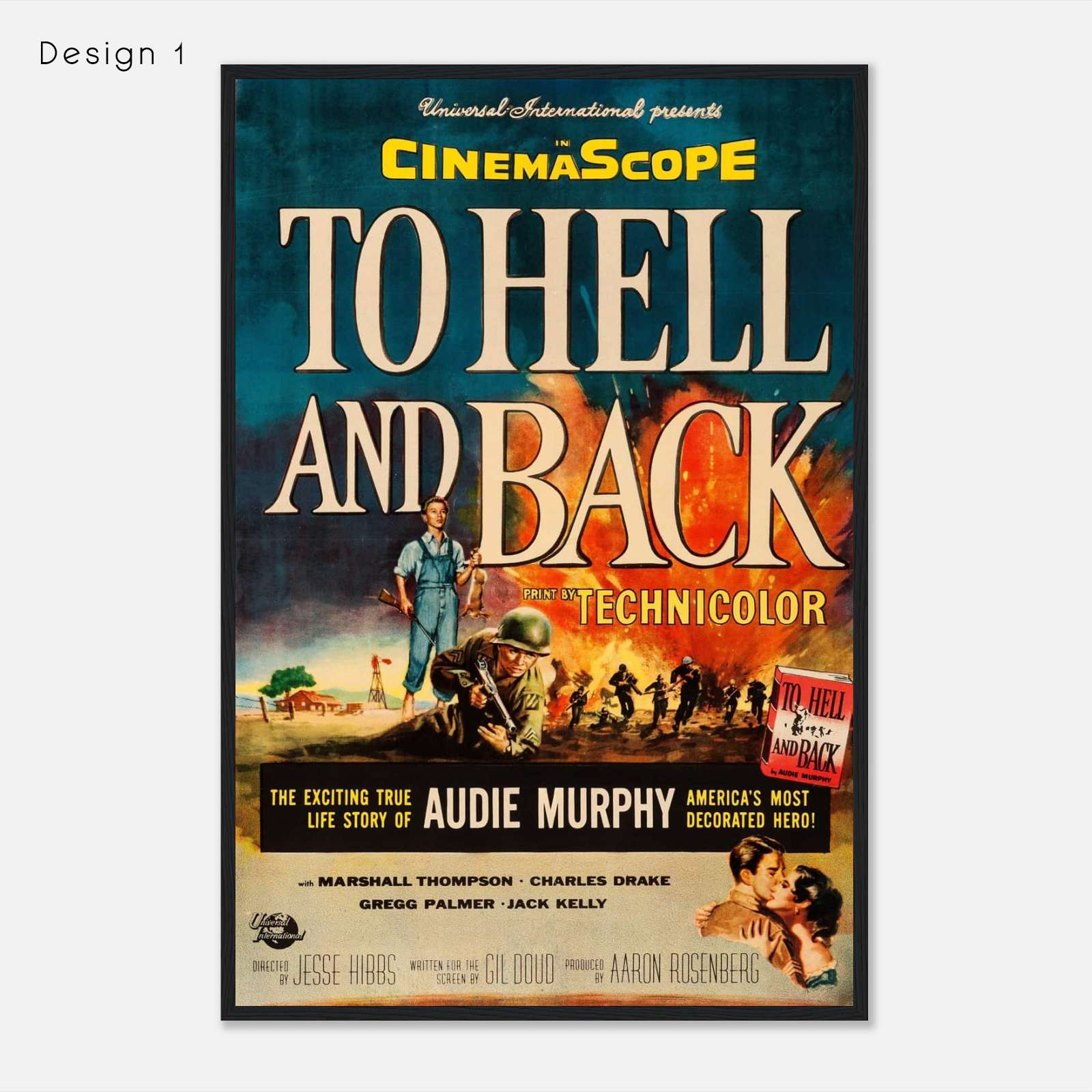 To Hell and Back (1955) Movie Poster Print - Citiesbox