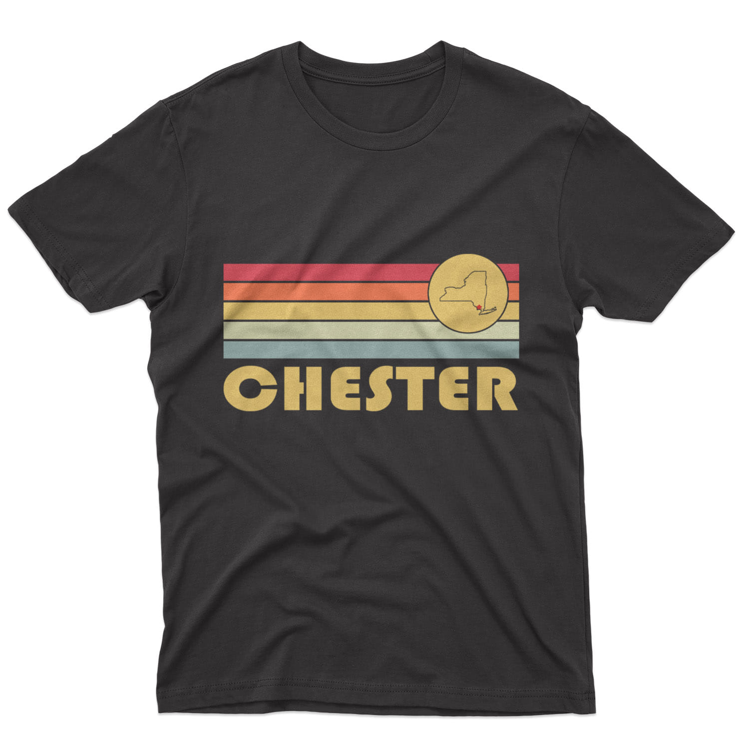 Chester New York NY Vintage Sunset Shirt, Chester Retro T Shirt - Citiesbox