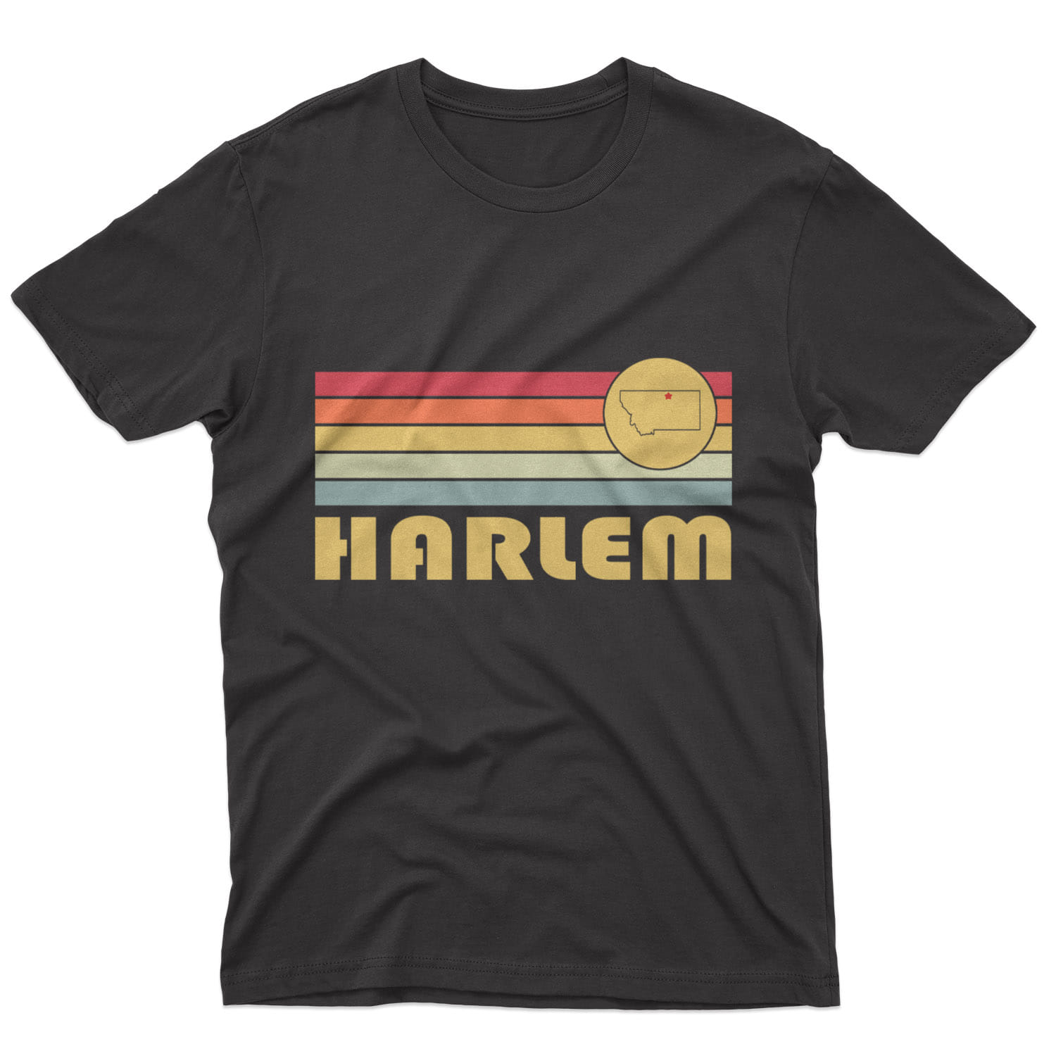Harlem Montana MT Vintage Sunset Shirt, Harlem Retro T Shirt - Citiesbox